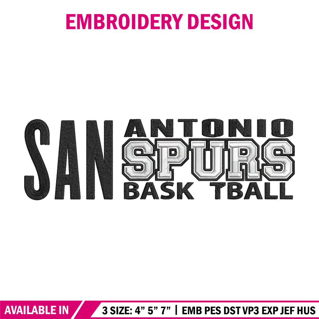 San Antonio Spurs logo embroidery design, NBA embroidery, Em | Inspire ...