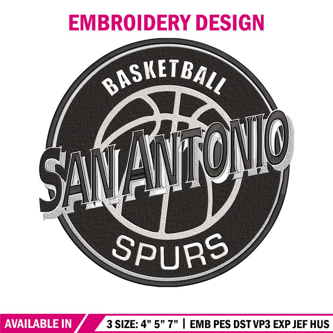 San Antonio Spurs logo embroidery design, NBA embroidery,Emb | Inspire ...