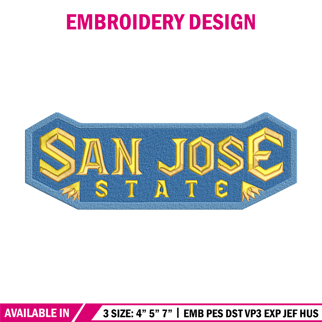 San Jose State logo embroidery design, NCAA embroidery, Spor | Inspire ...