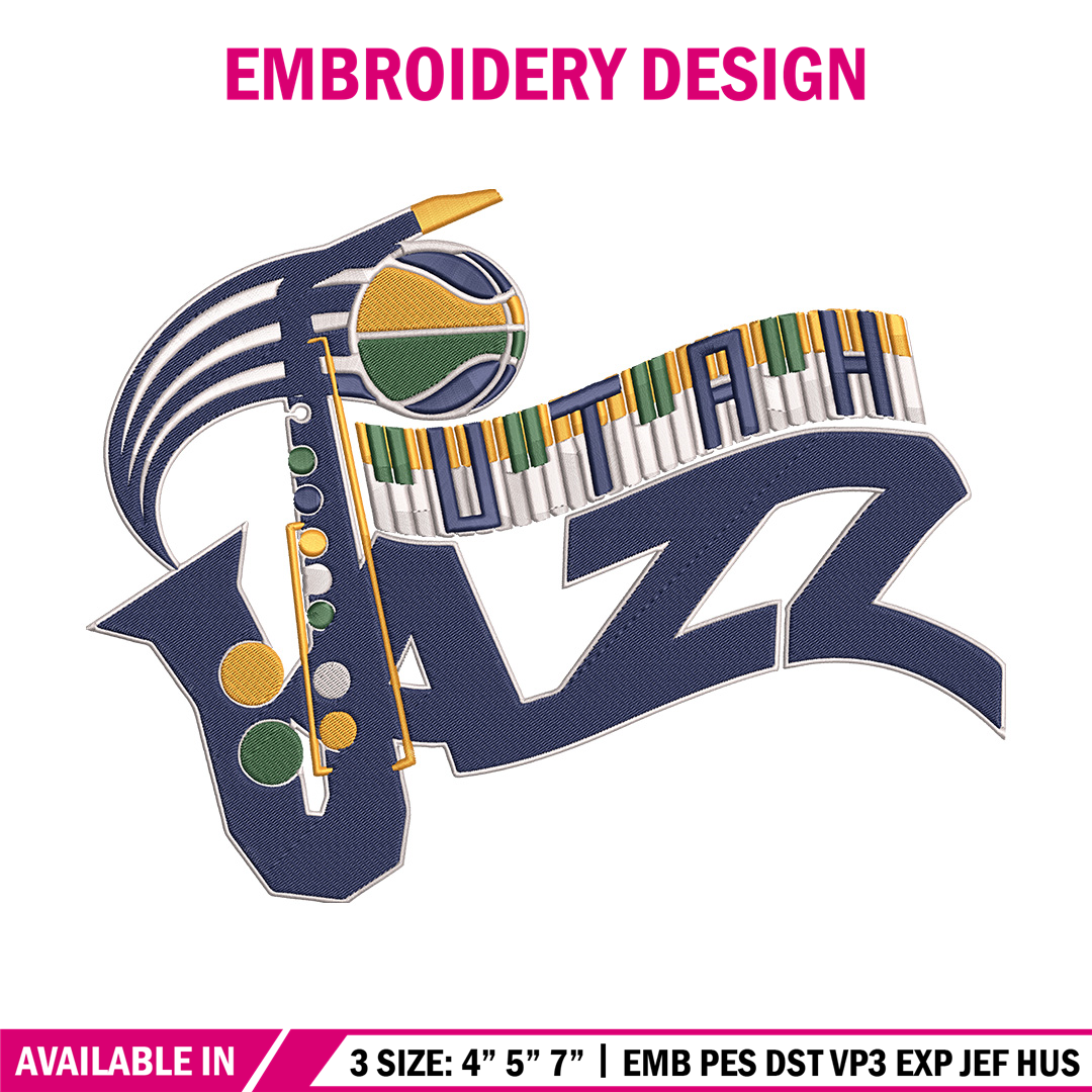 Utah Jazz logo embroidery design, NBA embroidery, Sport embr | Inspire ...
