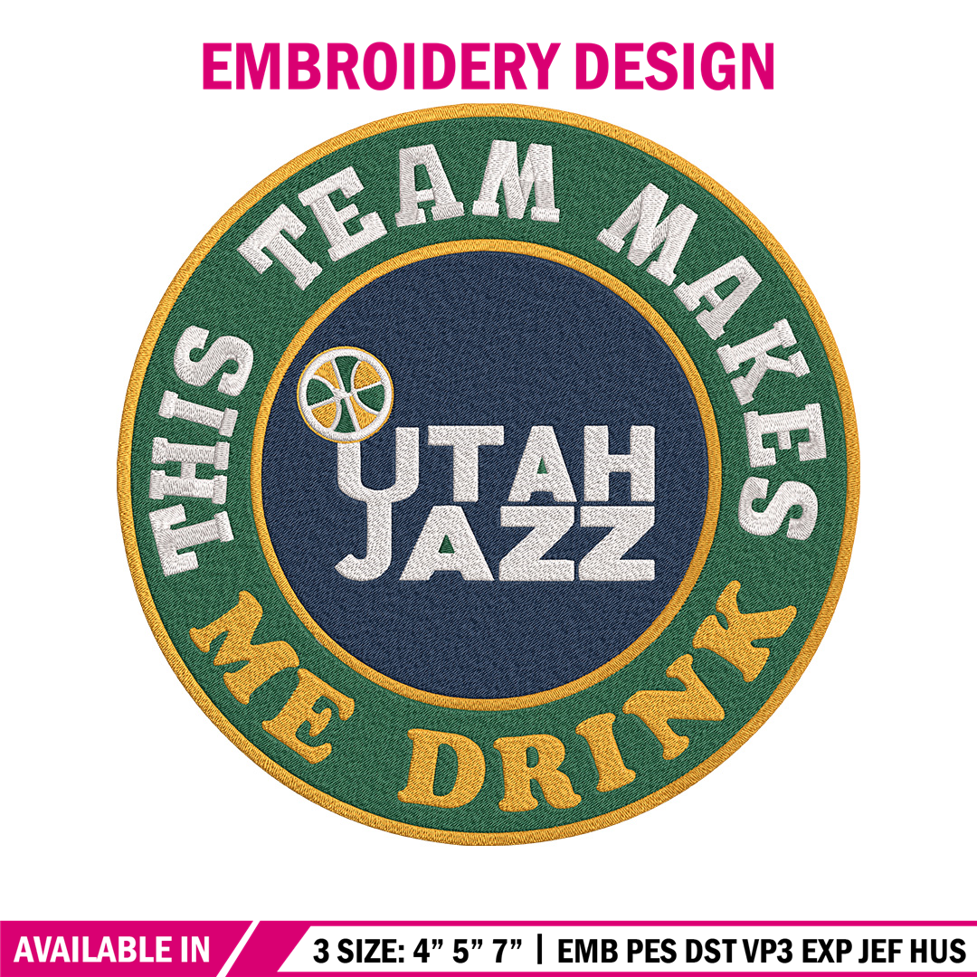Utah Jazz logo embroidery design, NBA embroidery,Sport embro | Inspire ...