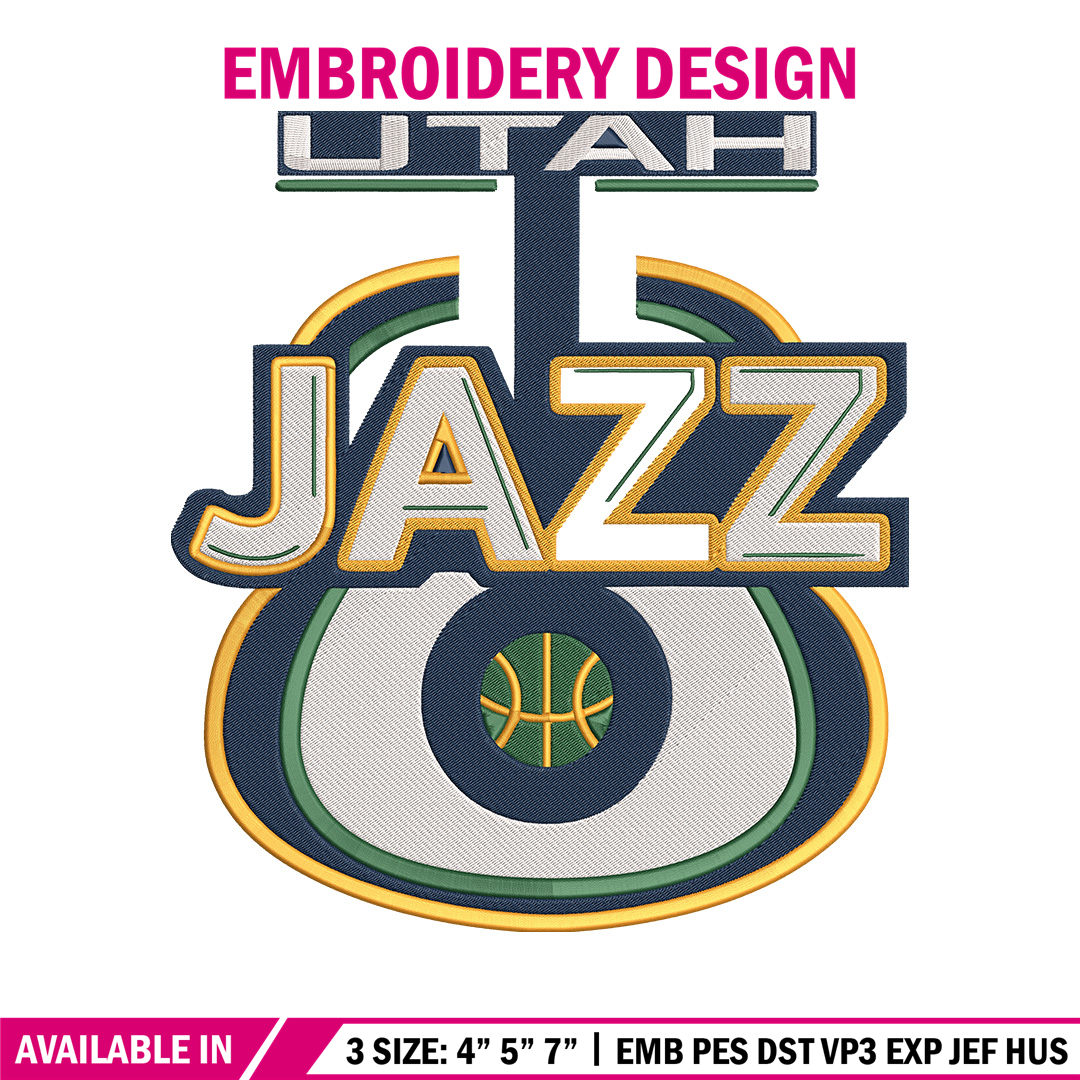 Utah Jazz logo embroidery design, NBA embroidery,Sport embro | Inspire ...