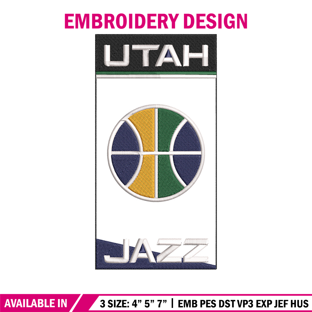 Utah Jazz logo embroidery design,NBA embroidery, Sport embro | Inspire ...