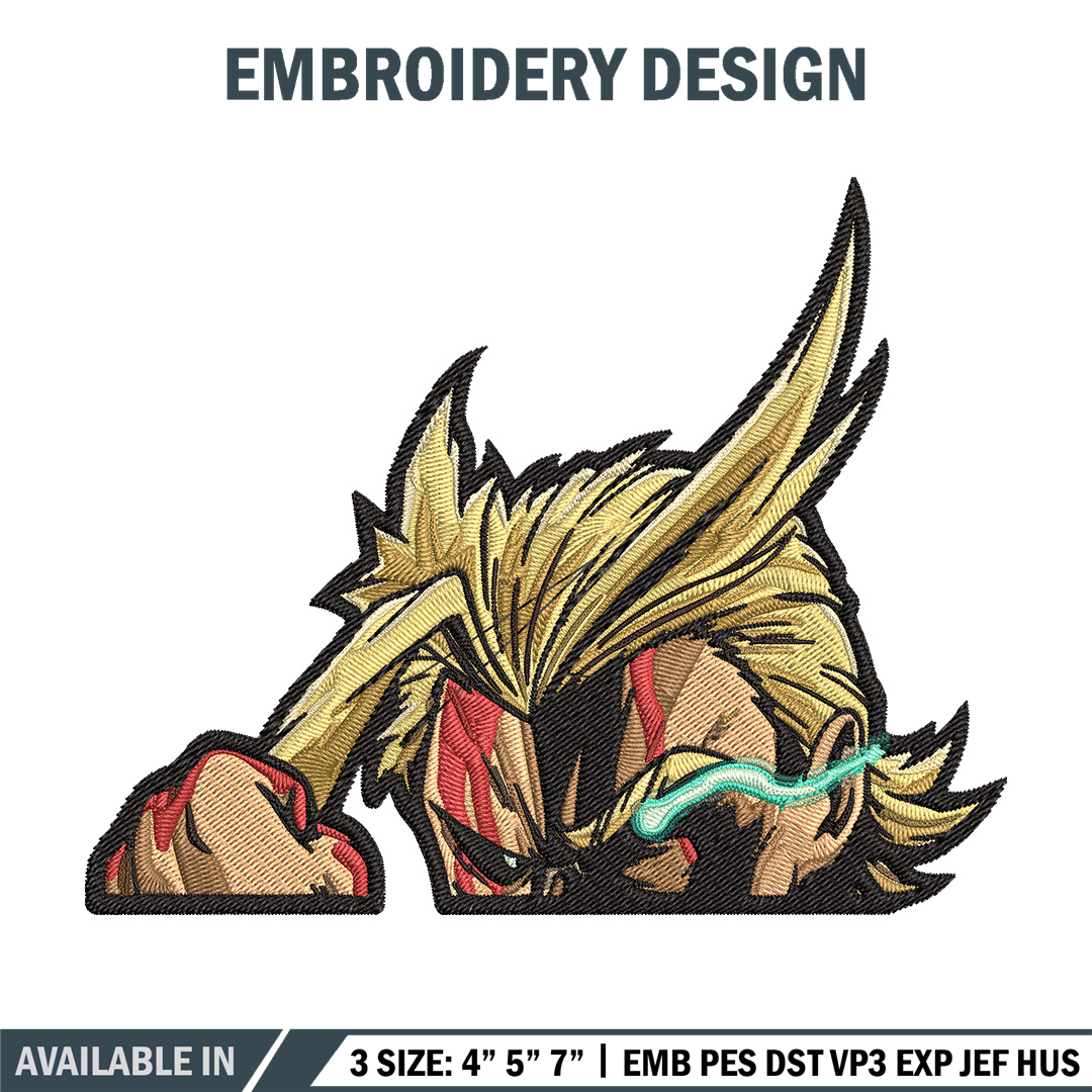 All Might Embroidery Design, Mha Embroidery, Embroidery File | Inspire ...