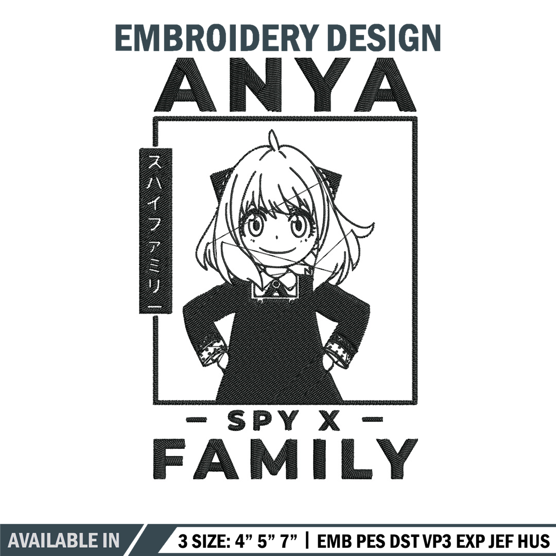 Anya poster Embroidery Design, Spy x family Embroidery, Embr | Inspire ...