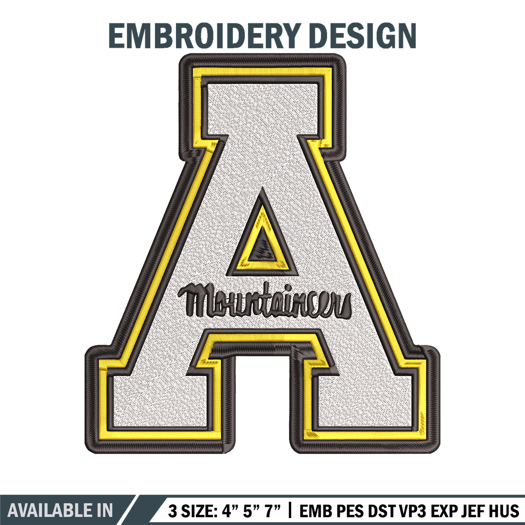 Appalachian State logo embroidery design, NCAA embroidery, S | Inspire ...