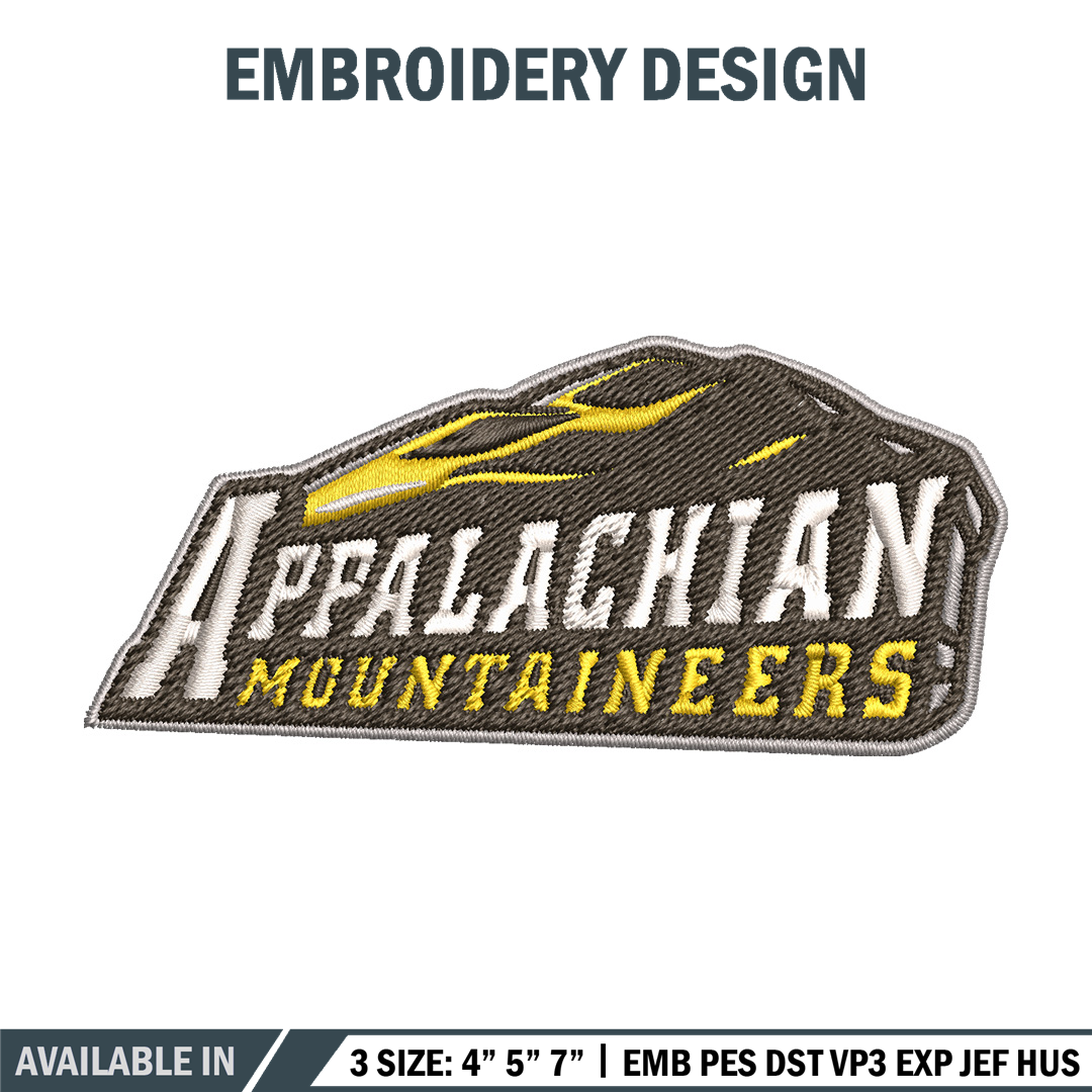 Appalachian State logo embroidery design, NCAA embroidery,Sp | Inspire ...
