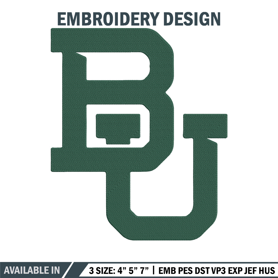 Baylor University logo embroidery design, NCAA embroidery,Sp | Inspire ...