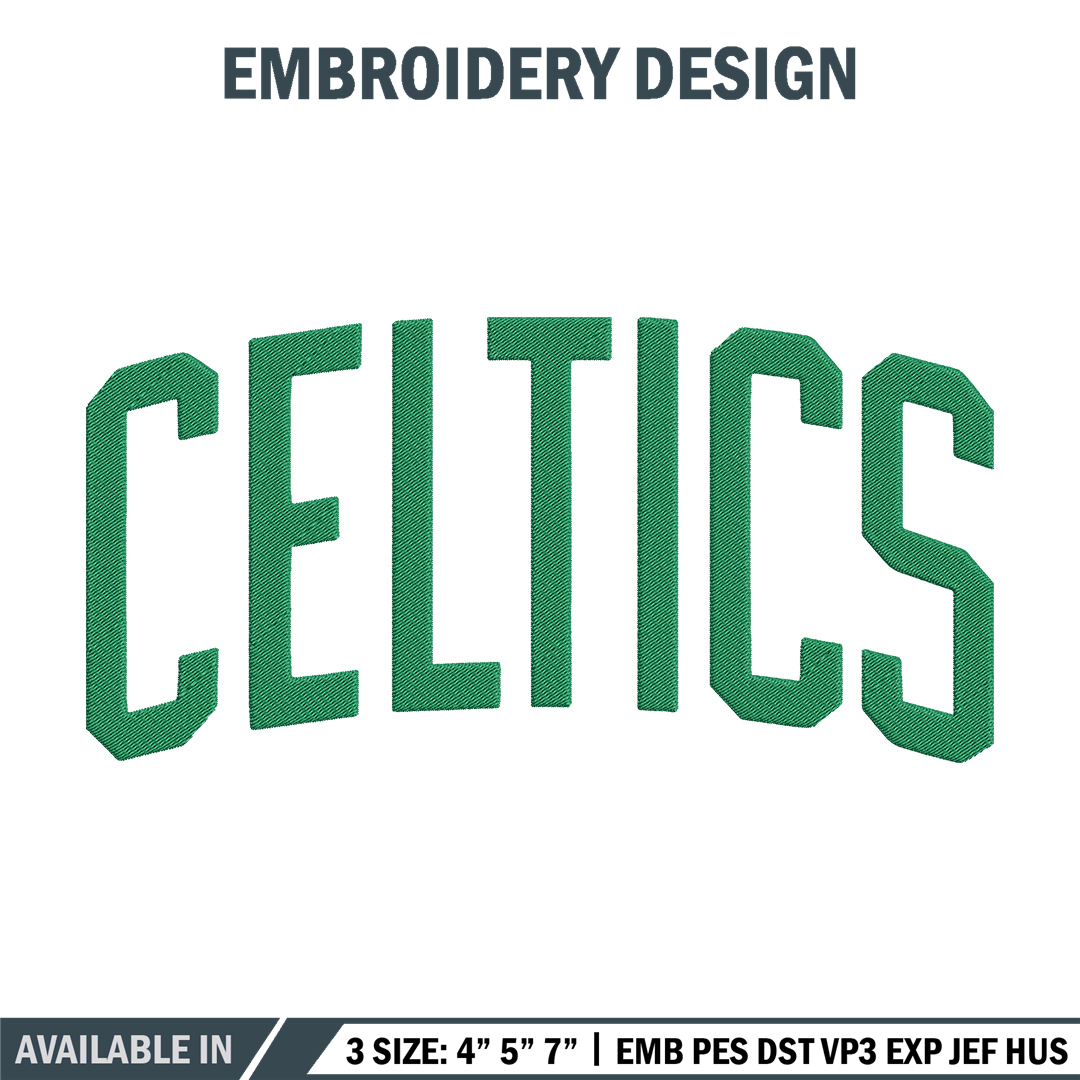 Boston Celtics logo embroidery design, NBA embroidery, Sport | Inspire ...