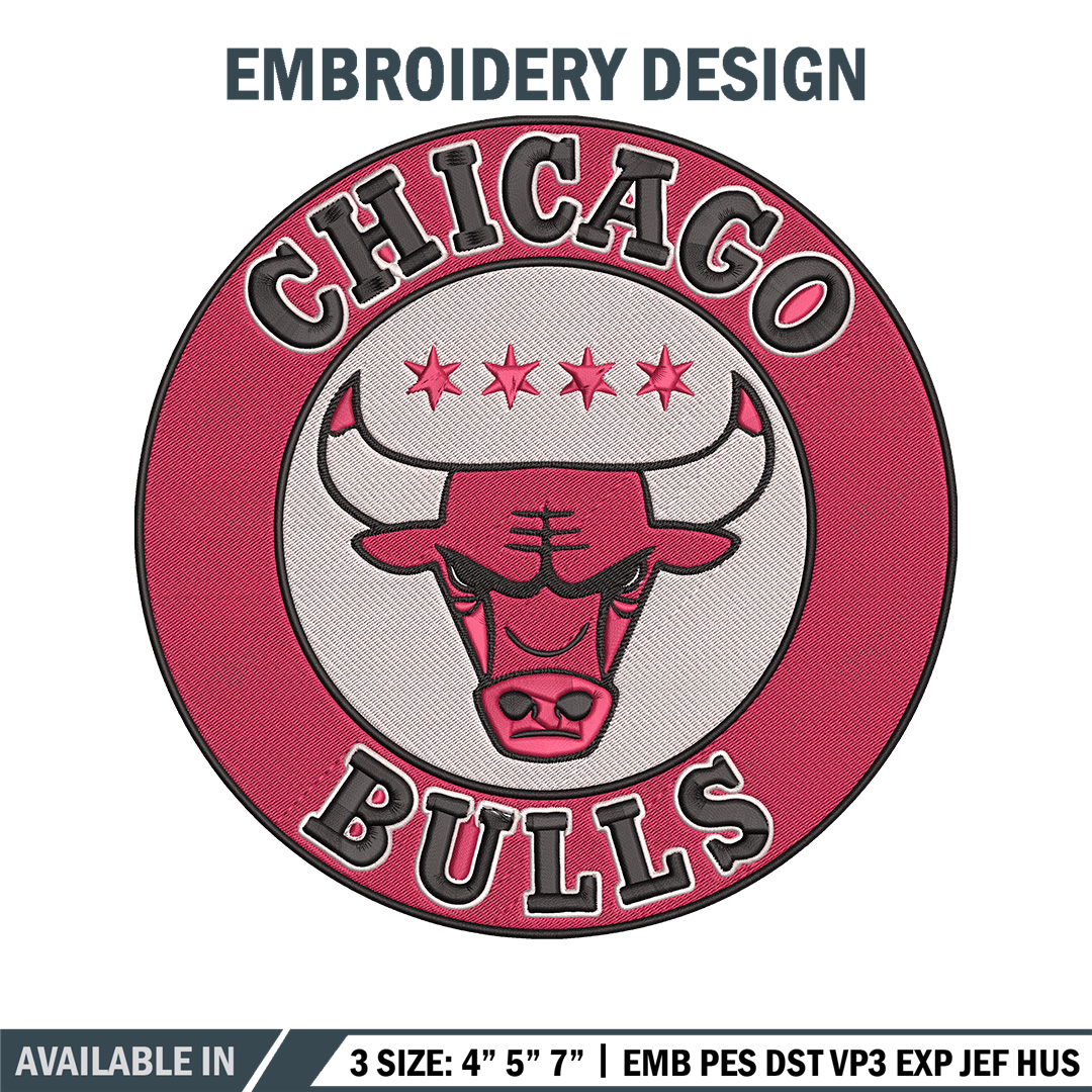 Chicago Bulls logo embroidery design,NBA embroidery, Sport e | Inspire ...