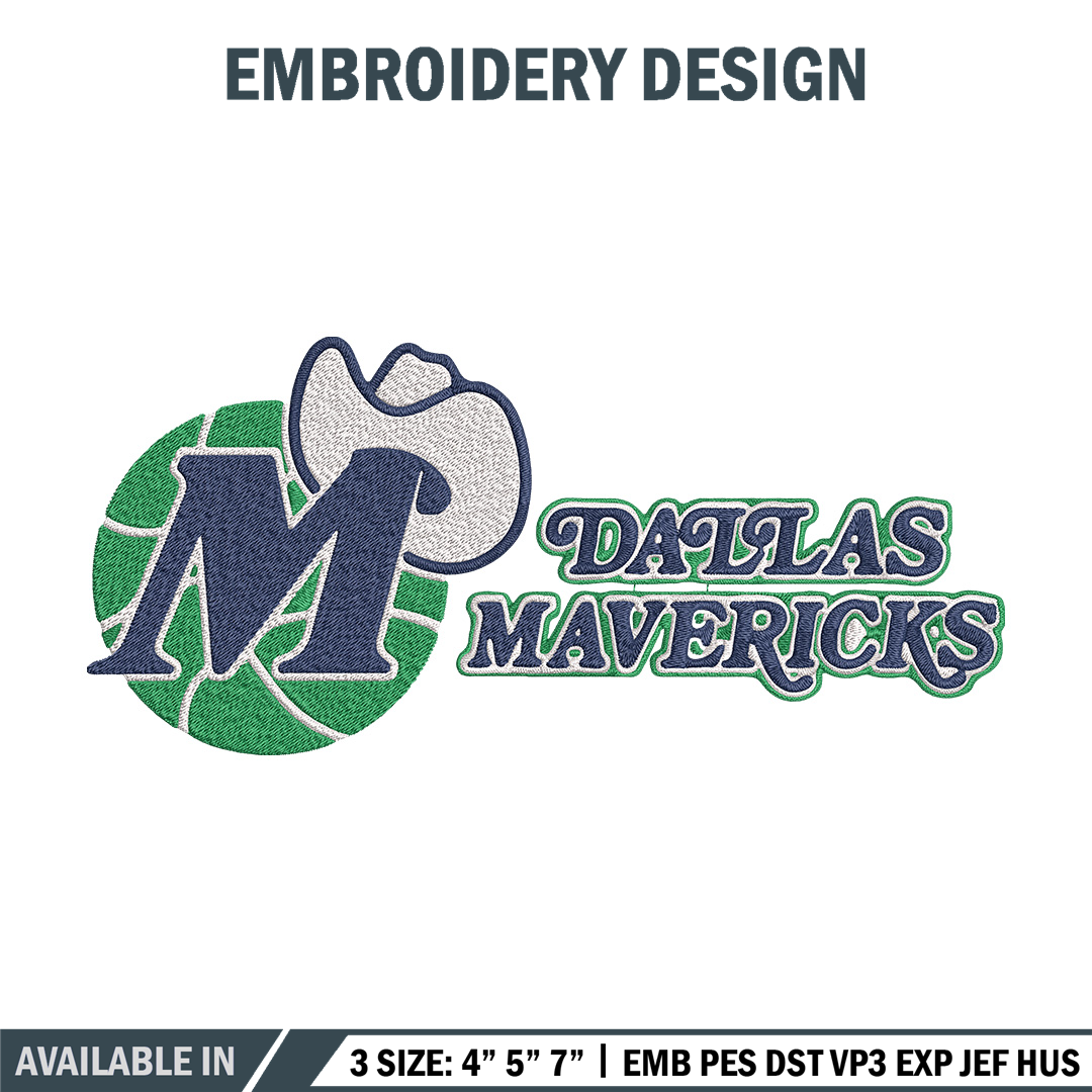 Dallas Mavericks logo embroidery design, NBA embroidery, Spo | Inspire ...