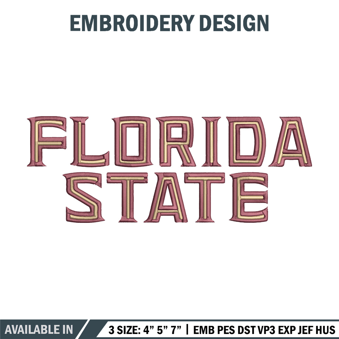 Florida State logo embroidery design, NCAA embroidery, Embro | Inspire ...
