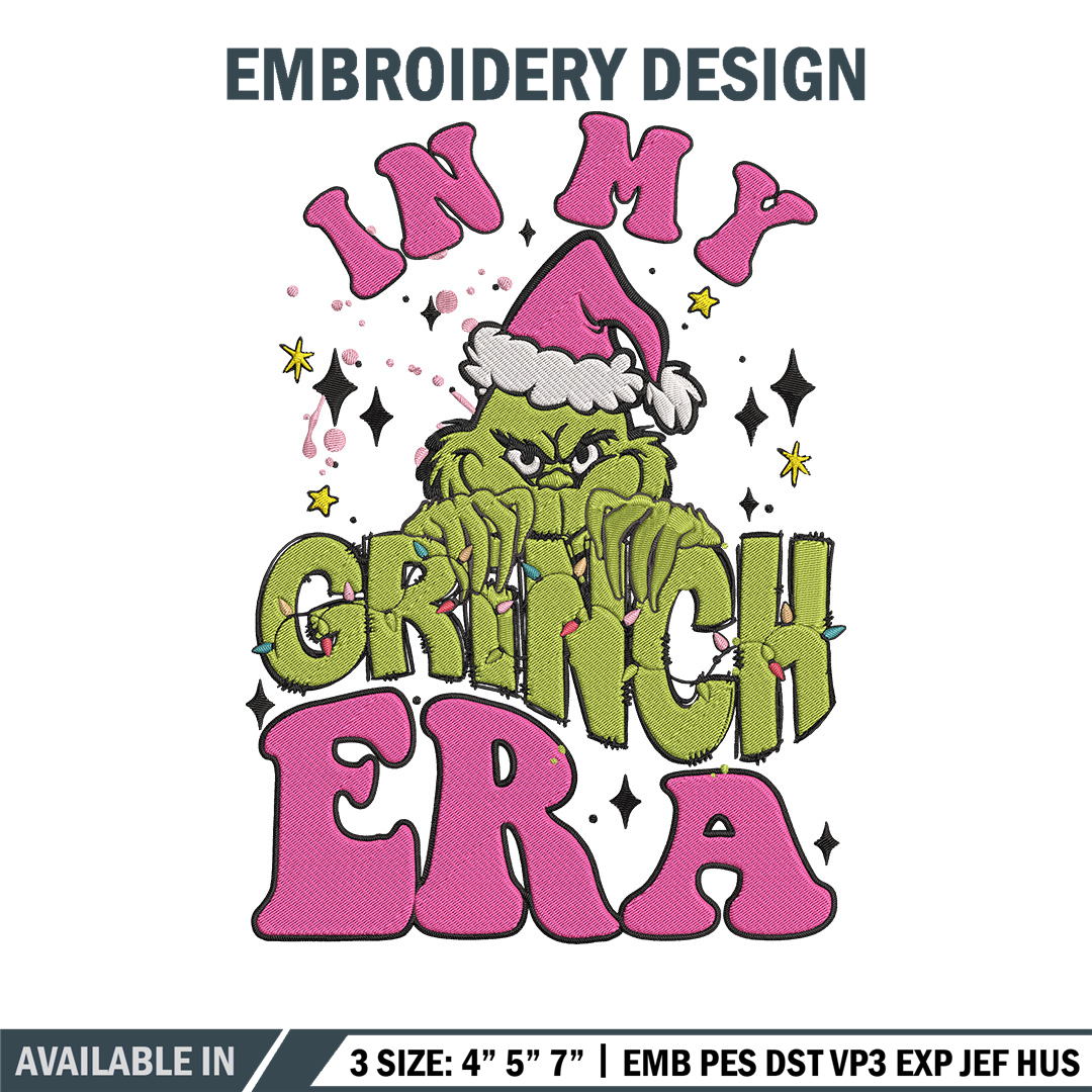 Grinchy era Embroidery Design, Grinch Embroidery, Embroidery | Inspire ...