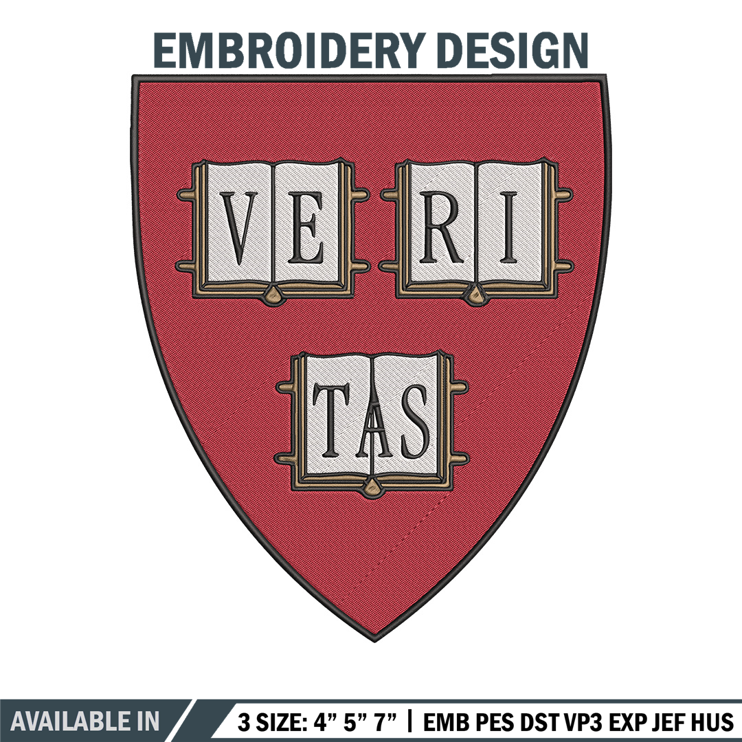 Harvard University logo embroidery design, NCAA embroidery, | Inspire ...