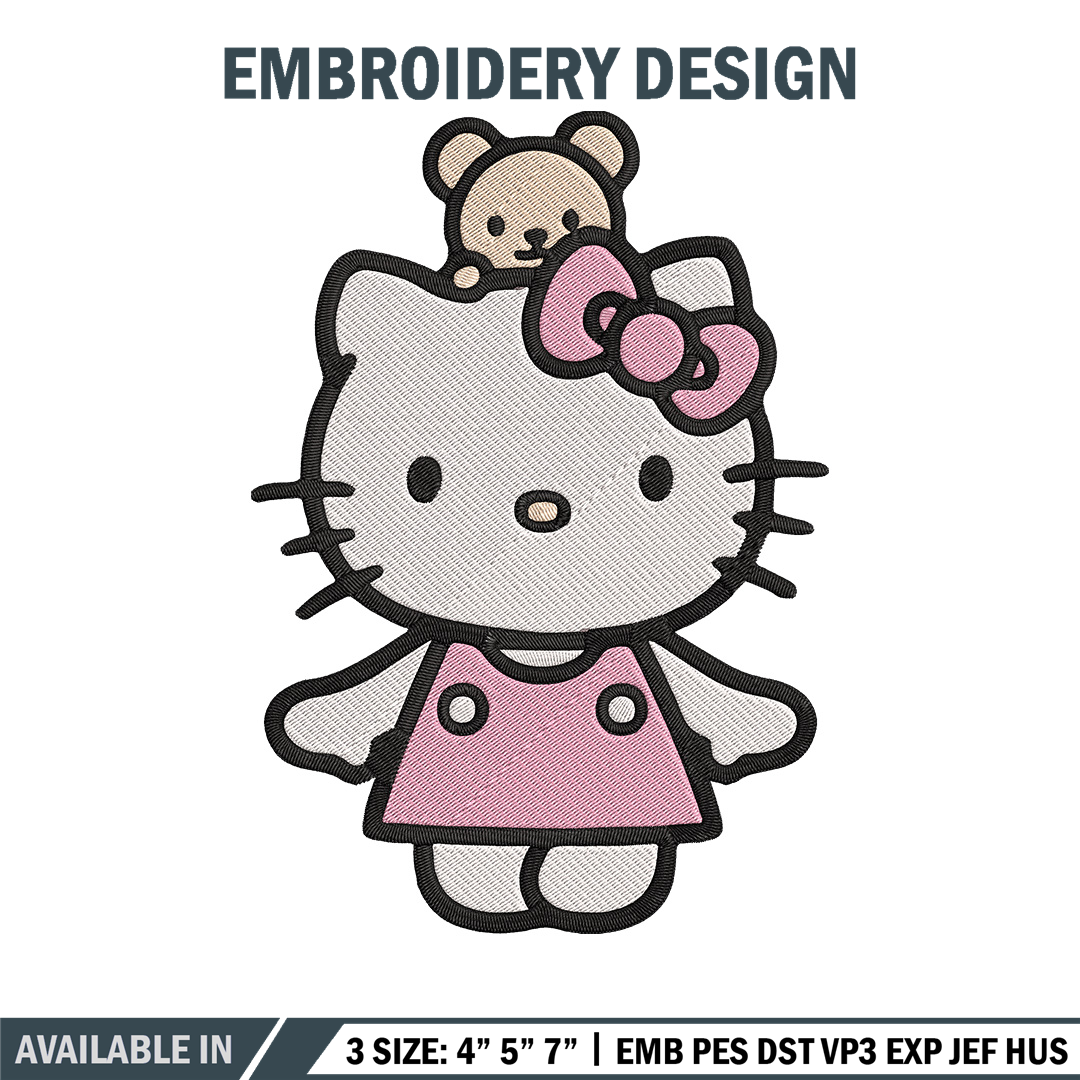 Hello kitty pink Embroidery Design, Hello kitty Embroidery, | Inspire Uplift