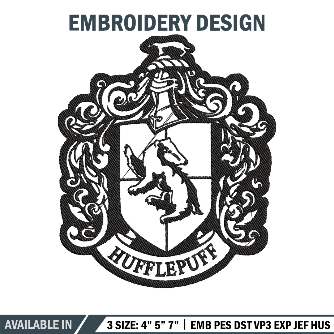 Hufflepuff Crest Embroidery Design, logo Embroidery, Embroid | Inspire ...