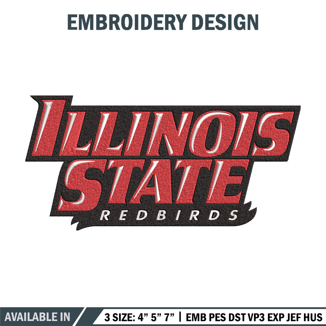 Illinois State logo embroidery design, NCAA embroidery, Embr | Inspire ...