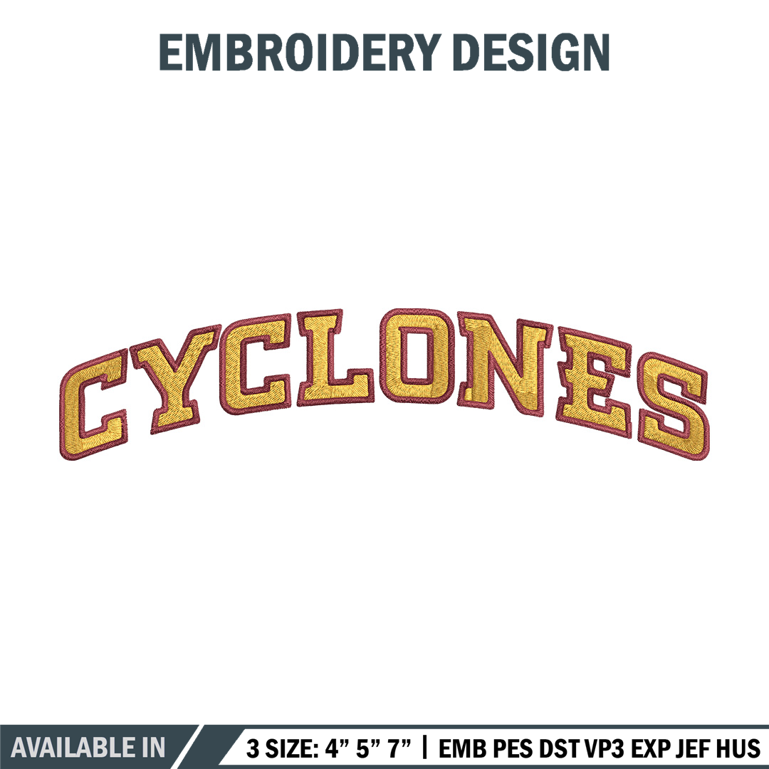 Iowa State Cyclones logo embroidery design, NCAA embroidery, | Inspire ...