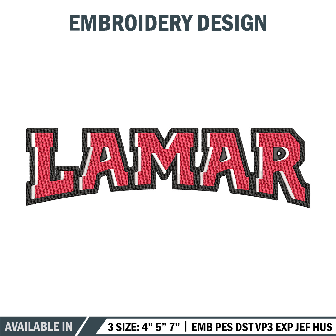 Lamar University logo embroidery design, NCAA embroidery, Em | Inspire ...