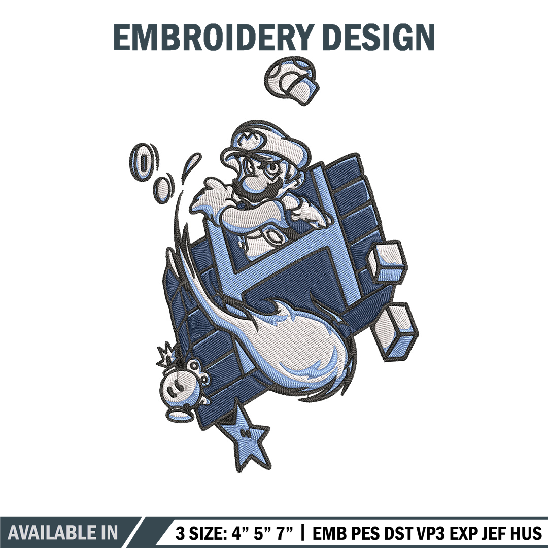 Mario poster Embroidery Design, Mario Embroidery, Embroidery | Inspire ...