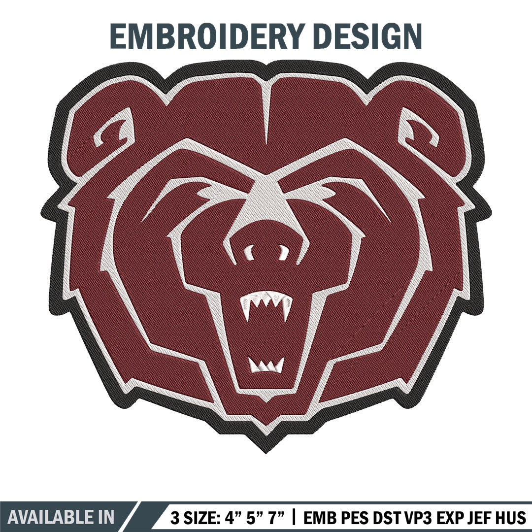 Missouri State mascot embroidery design, NCAA embroidery, Sp | Inspire ...