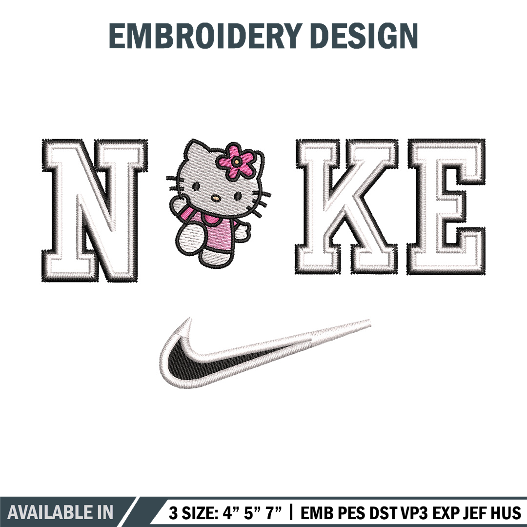 Nike kitty embroidery design, Hello kitty embroidery, Emb de | Inspire ...