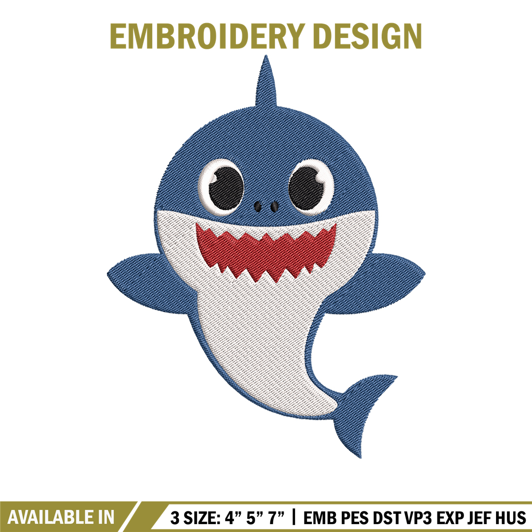 Baby Shark Embroidery Design, Shark Embroidery, Embroidery F | Inspire ...