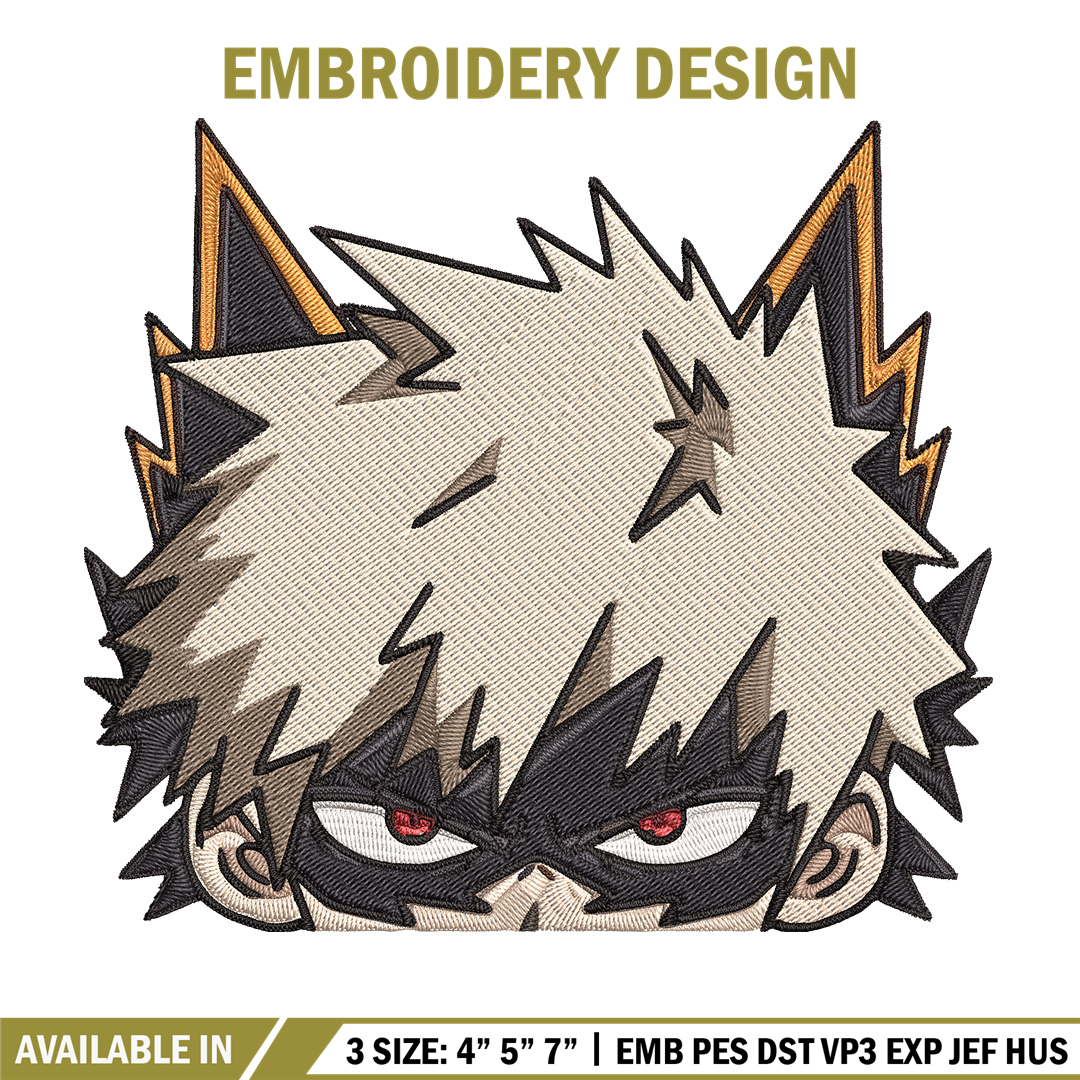 Bakugo Peeker Embroidery Design, Mha Embroidery, Embroidery | Inspire ...