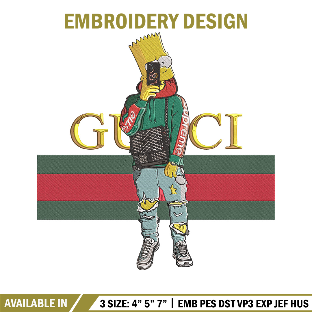 Bart Simpson Embroidery Design, Simpson Embroidery, Embroide | Inspire ...