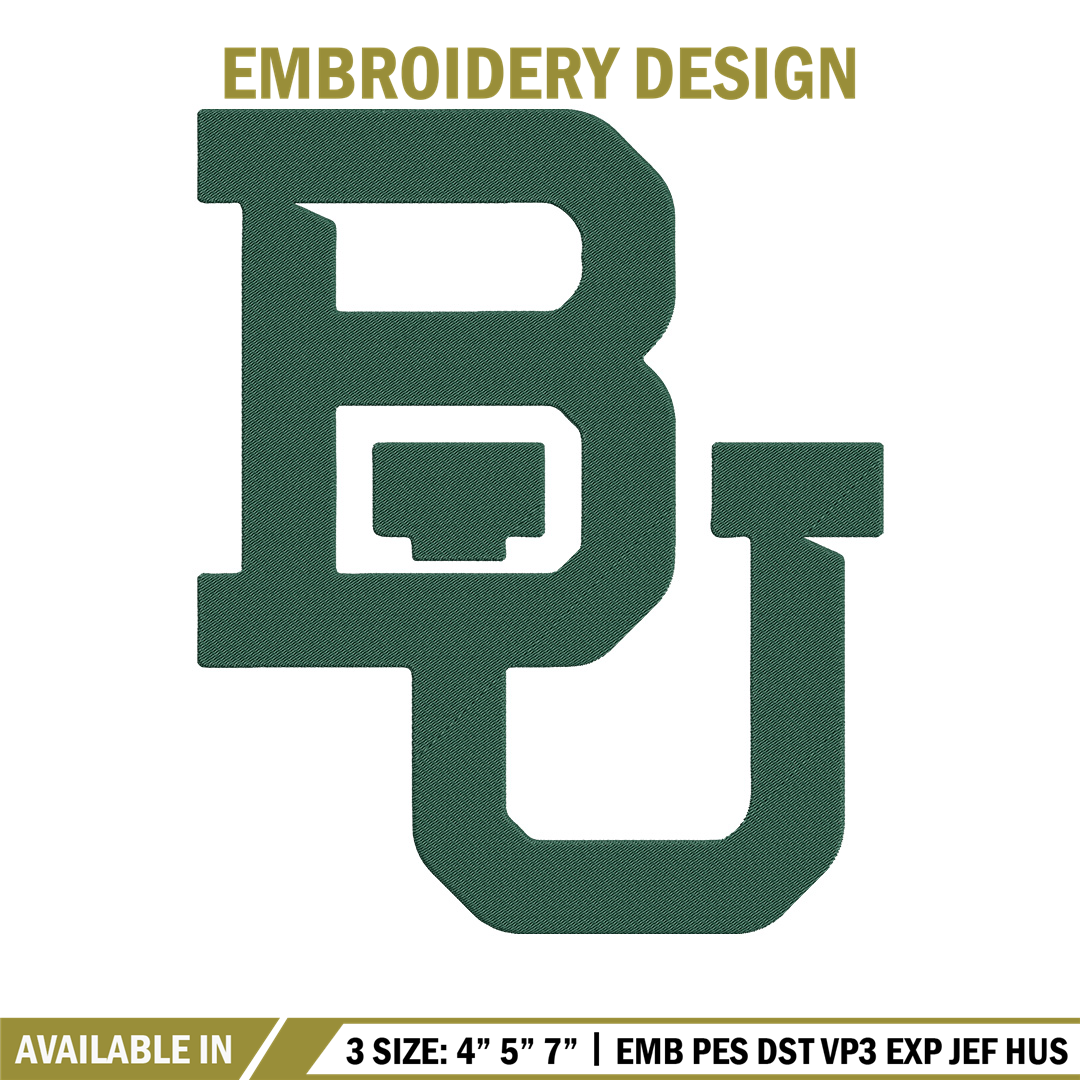 Baylor University logo embroidery design, NCAA embroidery,Sp | Inspire ...
