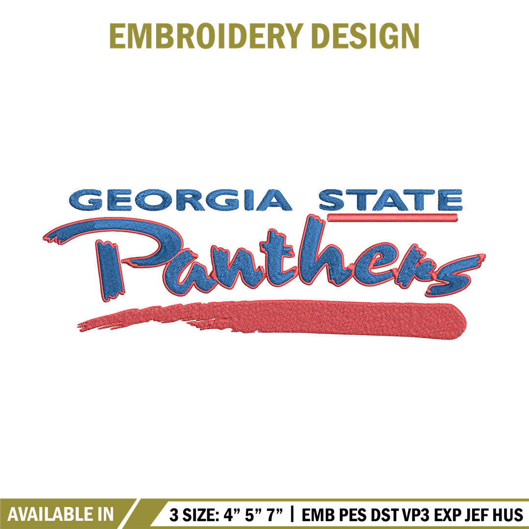 Georgia State logo embroidery design, NCAA embroidery, Embro | Inspire ...