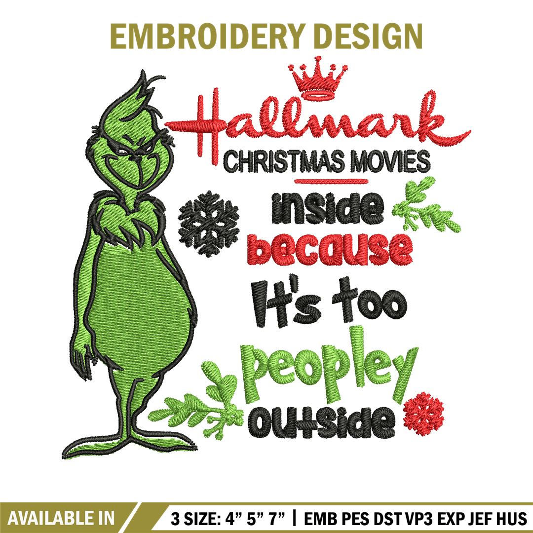 Hallmark Christmas Movies Inside Mr Grinch Embroidery design | Inspire ...
