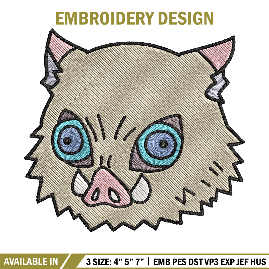 Inosuke sticker Embroidery Design, Demon slayer Embroidery, | Inspire ...