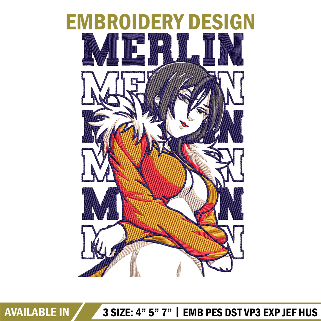 Merlin Embroidery Design, Seven Deadly Sins Embroidery, Embr | Inspire ...