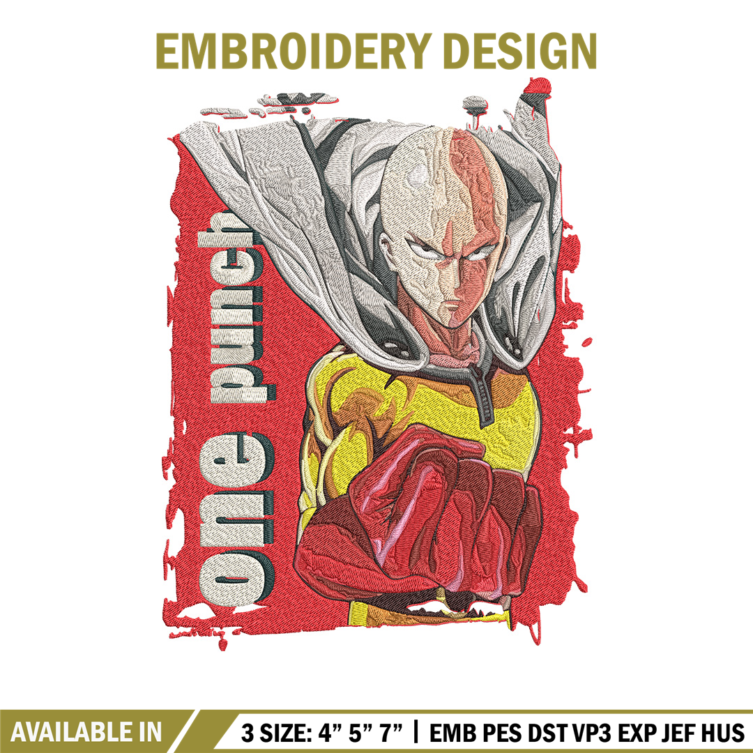One punch man poster Embroidery Design, One punch man Embroi - Inspire ...