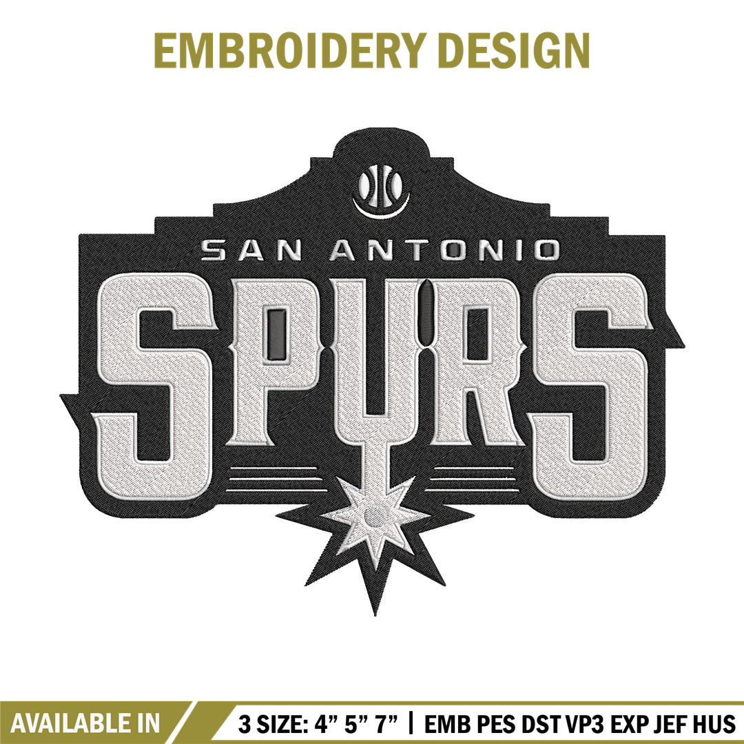 San Antonio Spurs logo embroidery design, Sport embroidery, | Inspire ...