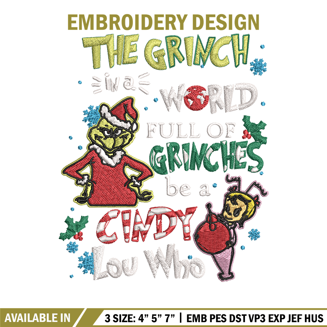 The grinch logo Embroidery design, Grinch christmas Embroide | Inspire ...
