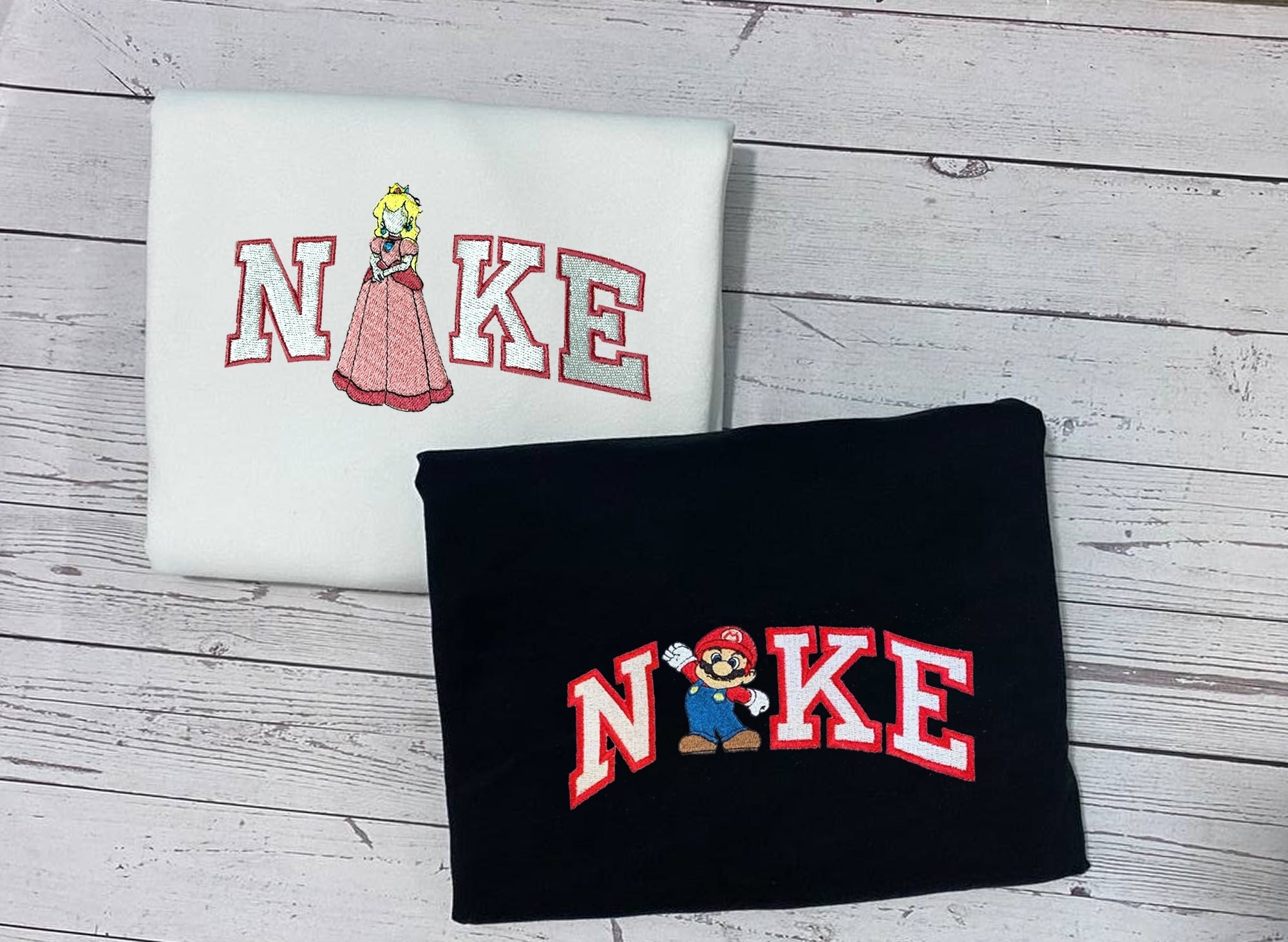 Couple Super Mario And Princess Peach Embroidered Sweatshirt | Inspire ...