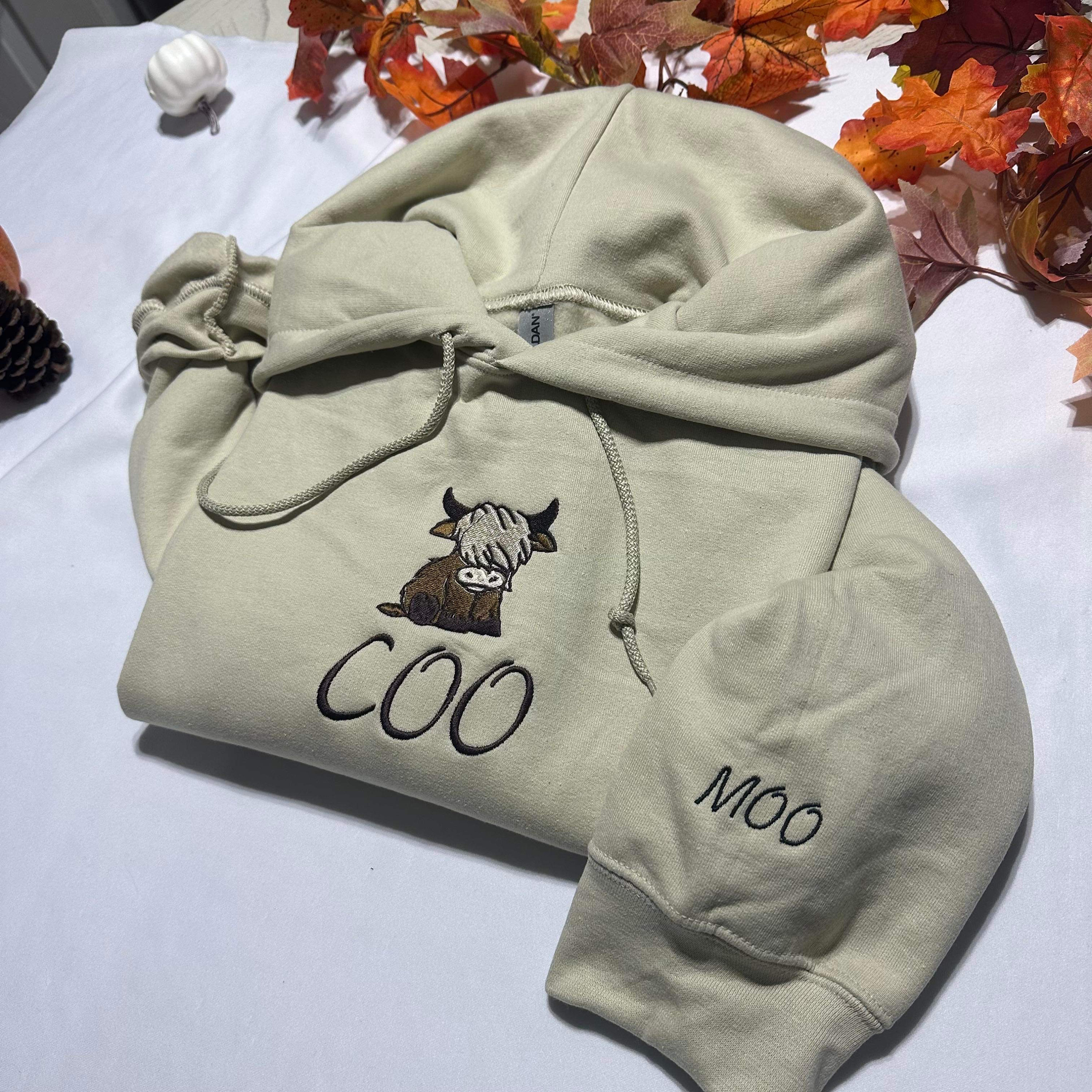 Highland Cow embroidered Hoodie, Highland COO with MOO embr | Inspire ...