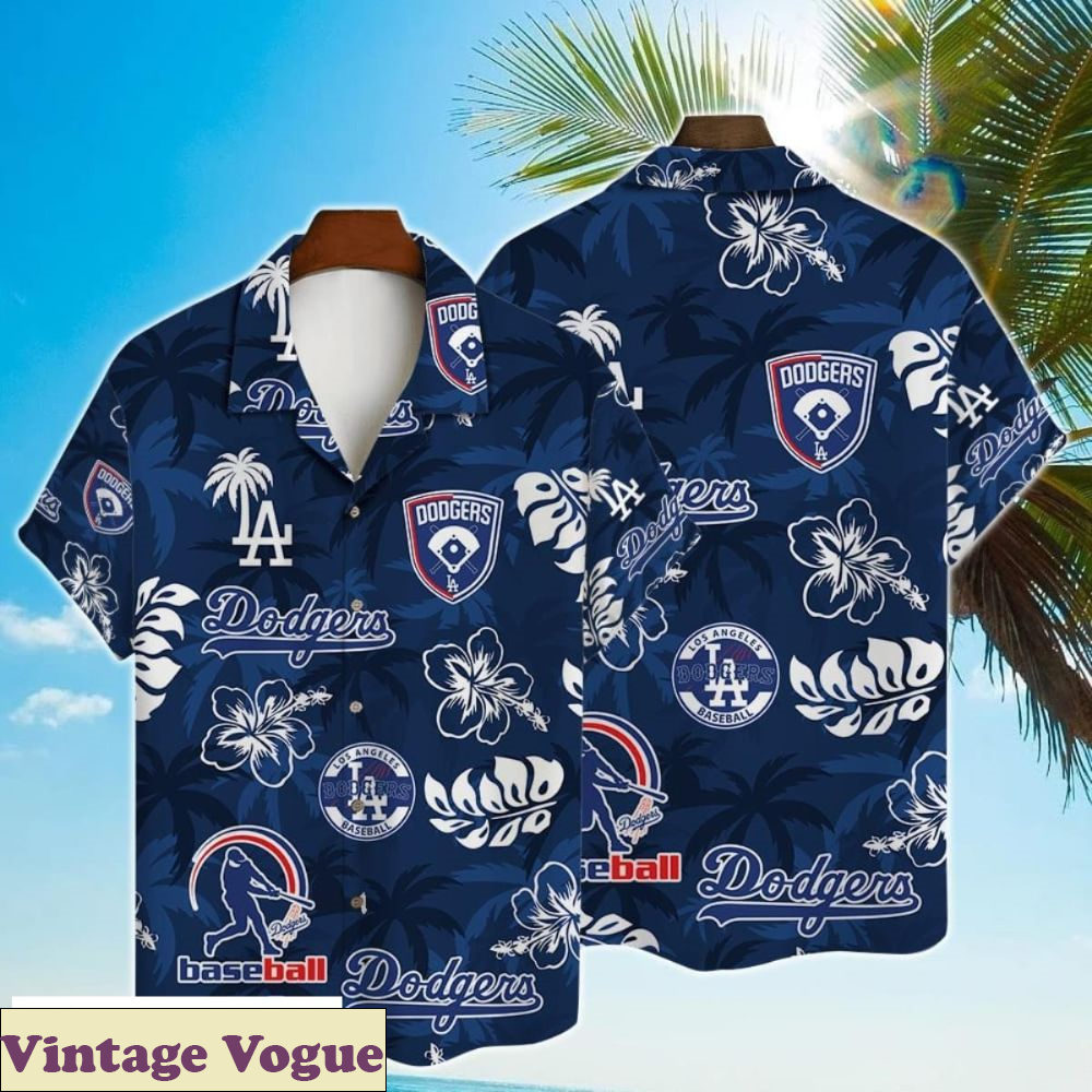 Baseball Tropical Floral LA Dodgers Aloha Shirt | Inspire Uplift