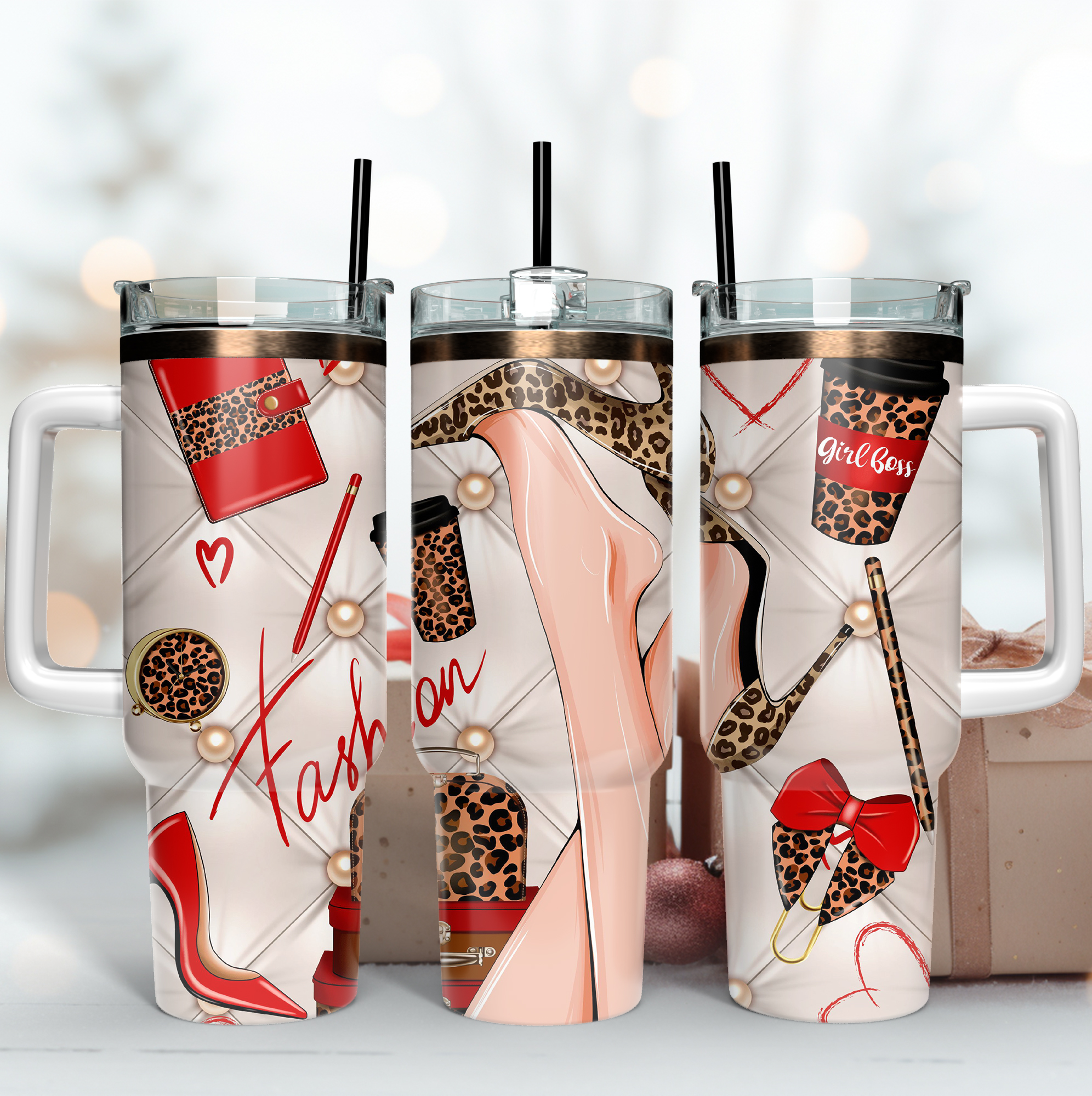 Girl Boss Pattern 40Oz Tumbler Wrap | Inspire Uplift