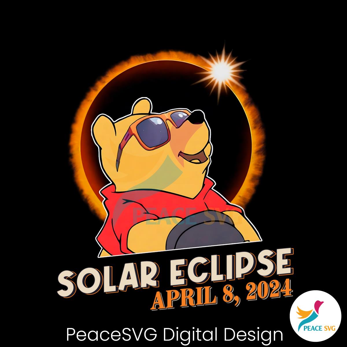 Winnie Pooh Total Solar Eclipse 2024 PNG - Inspire Uplift