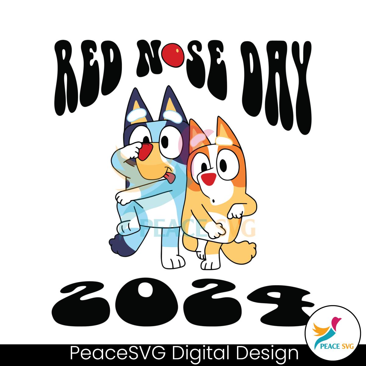 Red Nose Day 2024 Bluey Bingo SVG - Inspire Uplift