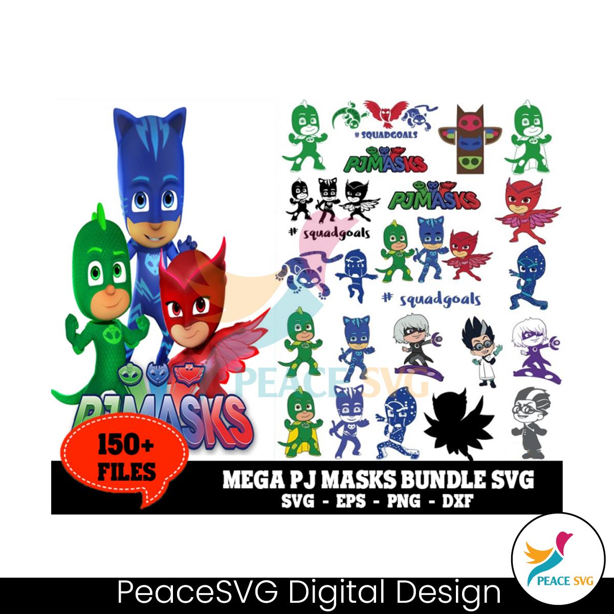 150 Files PJ Masks Svg Bundle SVG | Inspire Uplift