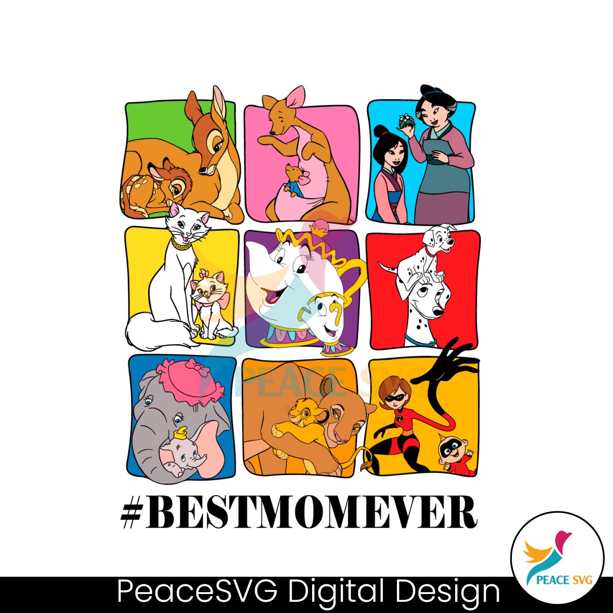 Best Mom Ever Disney Mama Characters SVG - Inspire Uplift