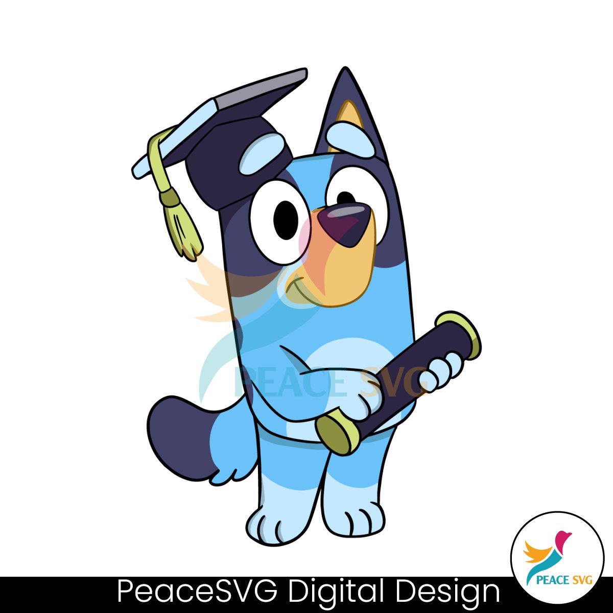 Retro Bluey Graduation Cartoon SVG | Inspire Uplift