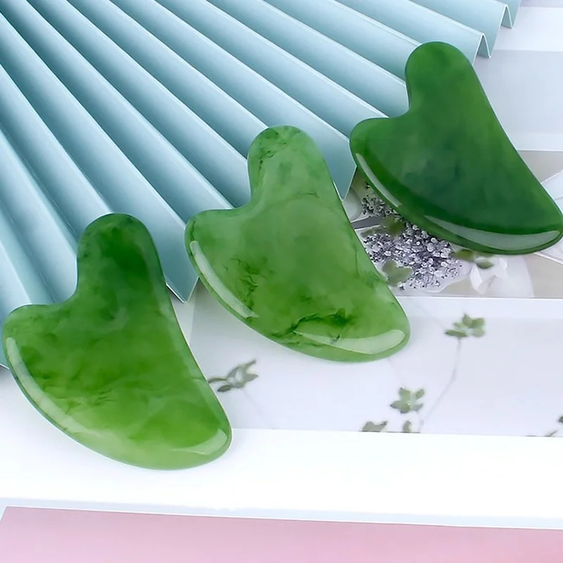 Jade Guasha Stone for Chin Neck Face Lifting Wrinkle Remover - Inspire ...