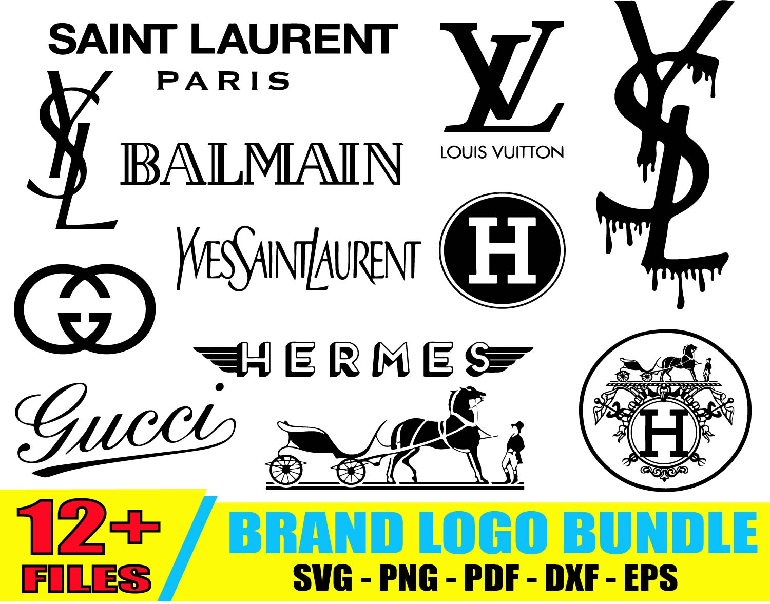 Logo Brand Svg Bundle, Fashion Logo Svg, Brand Logo Svg - Inspire Uplift