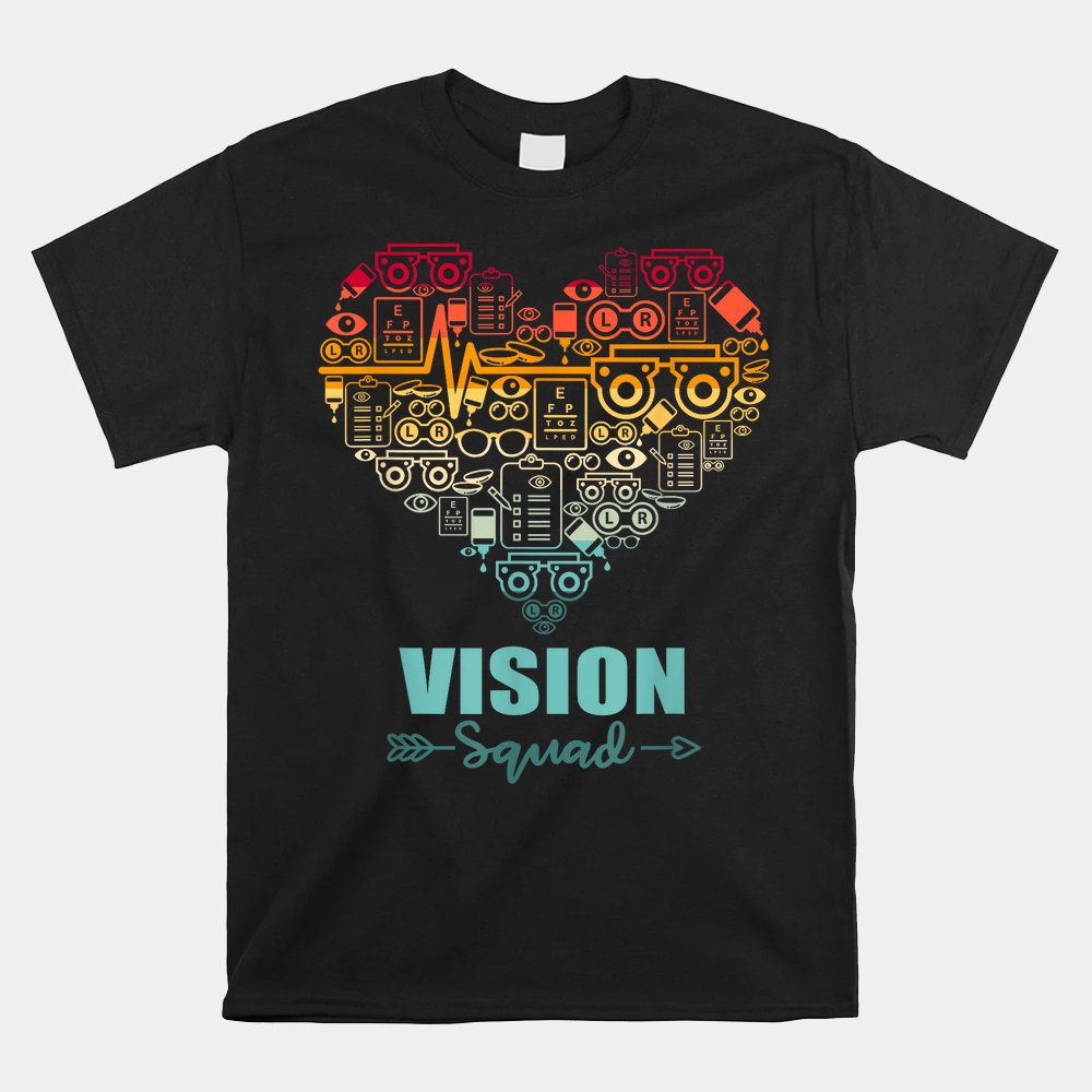 Vision Squad Heart Funny Optometry Team Shirt | Inspire Uplift