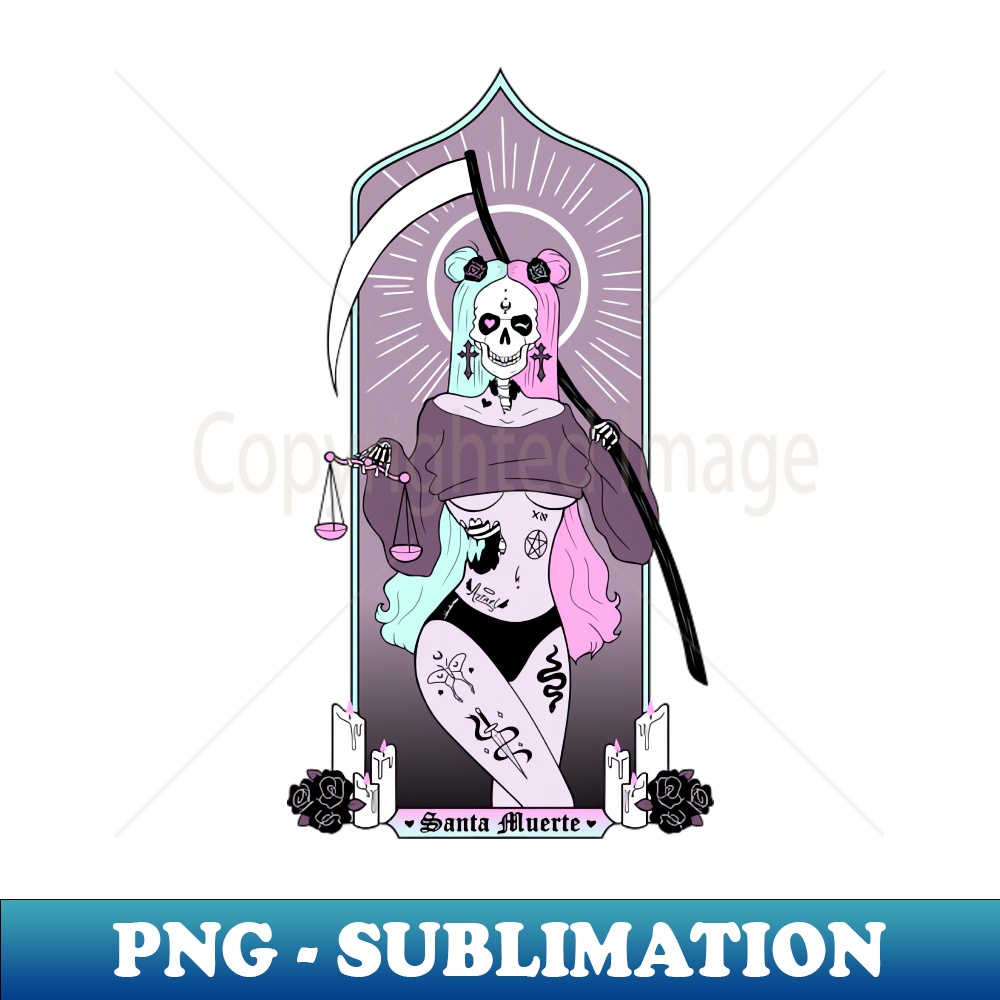 Pastel Goth Santa Muerte - PNG Transparent Sublimation File | Inspire ...